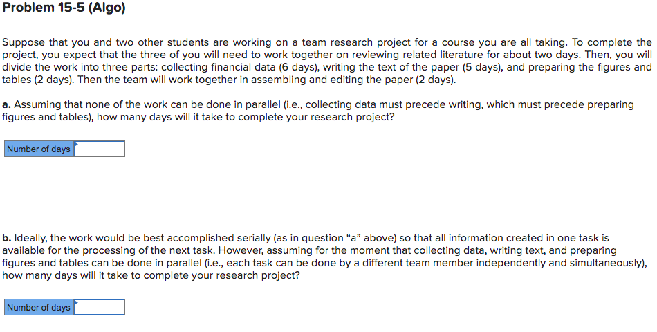 Solved Problem 15-6 (Algo) Rev Consider the following | Chegg.com