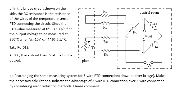 Solved a) In the bridge circuit shown on the side, the RC | Chegg.com