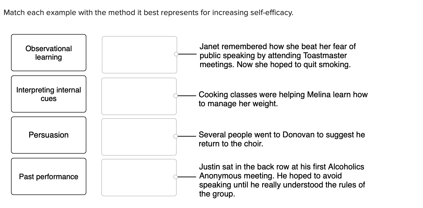 Solved Match each example with the method it best represents | Chegg.com