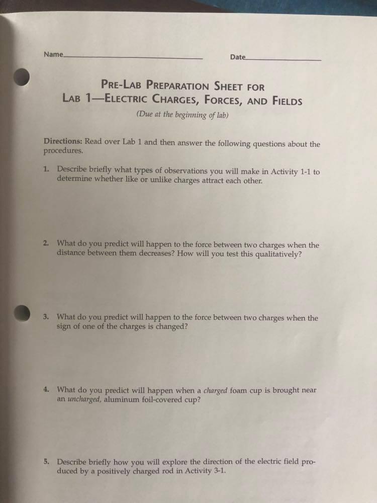 Solved Name Date PRE-LAB PREPARATION SHEET FOR LAB | Chegg.com Solved Name Date PRE-LAB PREPARATION SHEET FOR LAB | Chegg.com