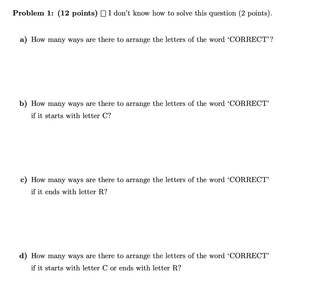 Solved Problem 1: (12 points) I don't know how to solve this | Chegg.com