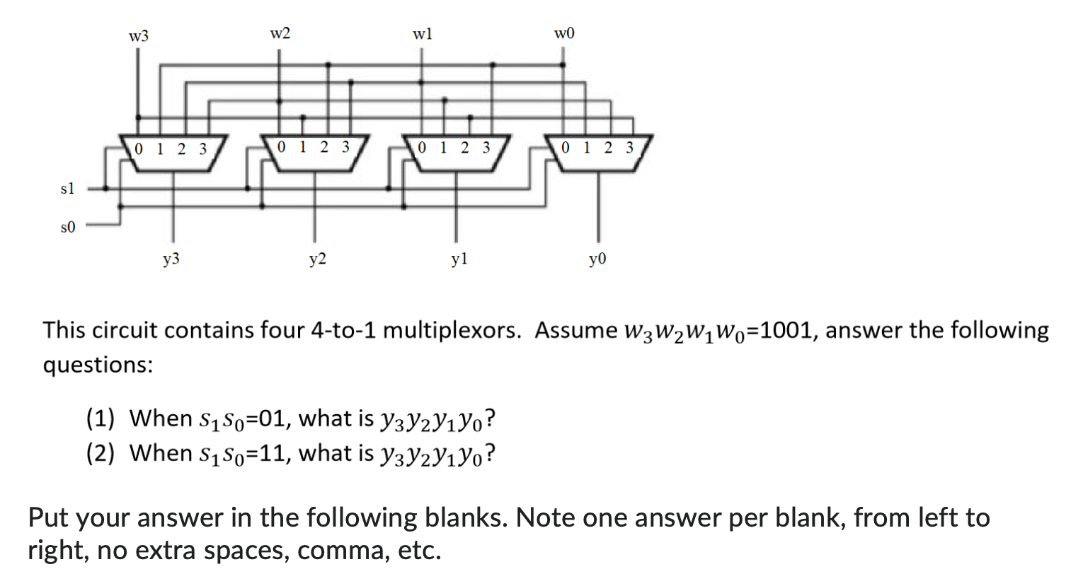 Solved This circuit contains four 4-to- 1 multiplexors. | Chegg.com