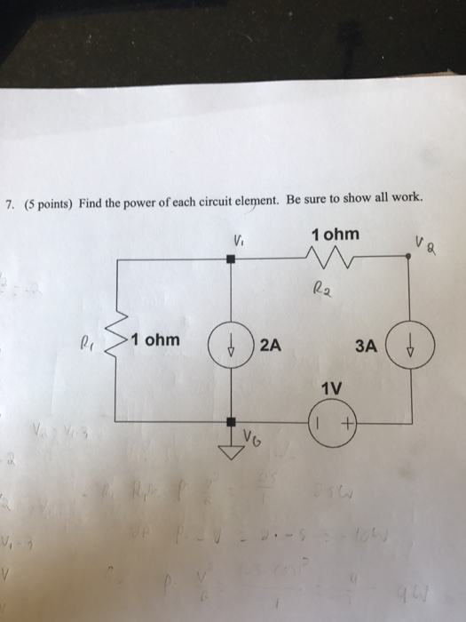Solved 7. (5 points) Find the power of each circuit element. | Chegg.com