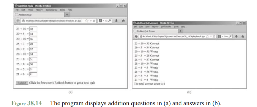 Solved 3814 Addition Quiz Write A Jsp Program That 