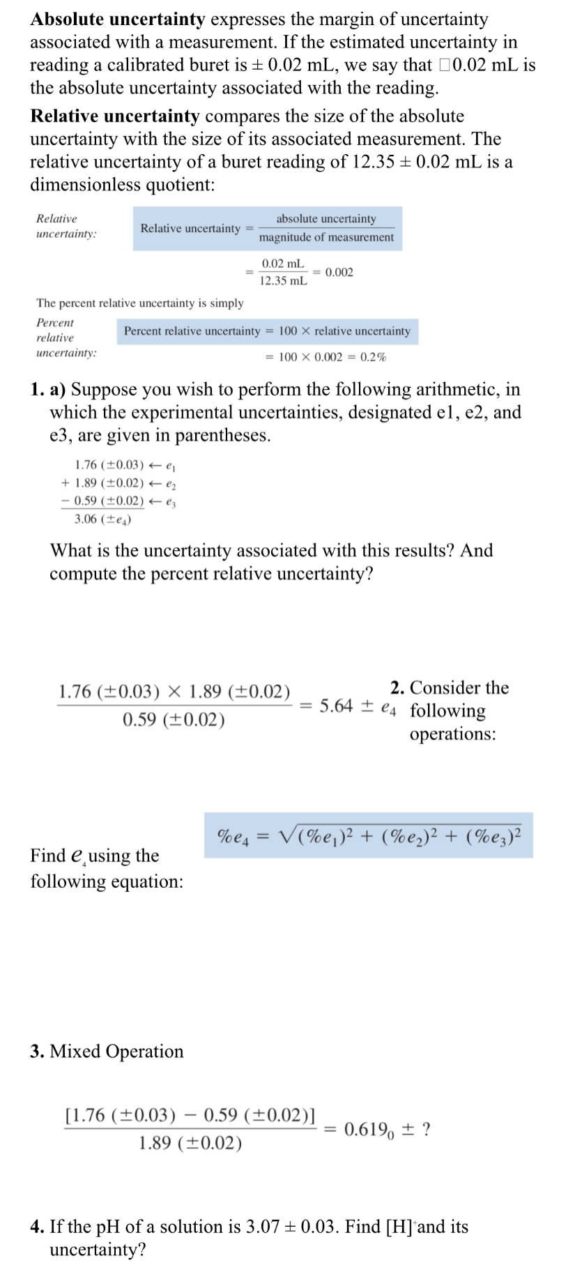 Solved Absolute uncertainty expresses the margin of | Chegg.com