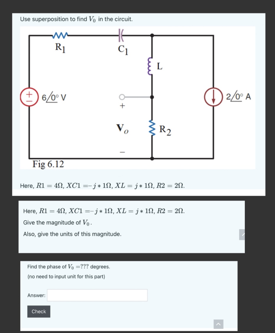 Solved Use superposition to find V0 in the circuit. Here, | Chegg.com