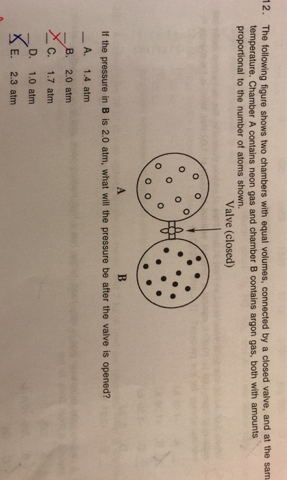 Solved 12. The following figure shows two chambers with | Chegg.com