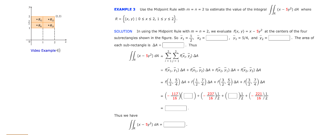 Solved y (1,2) EXAMPLE 1 Estimate the volume of the solid | Chegg.com