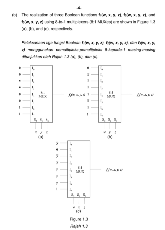 Solved . -2- Question 1/ Soalan 1 (a) A 4-to-1 multiplexer | Chegg.com