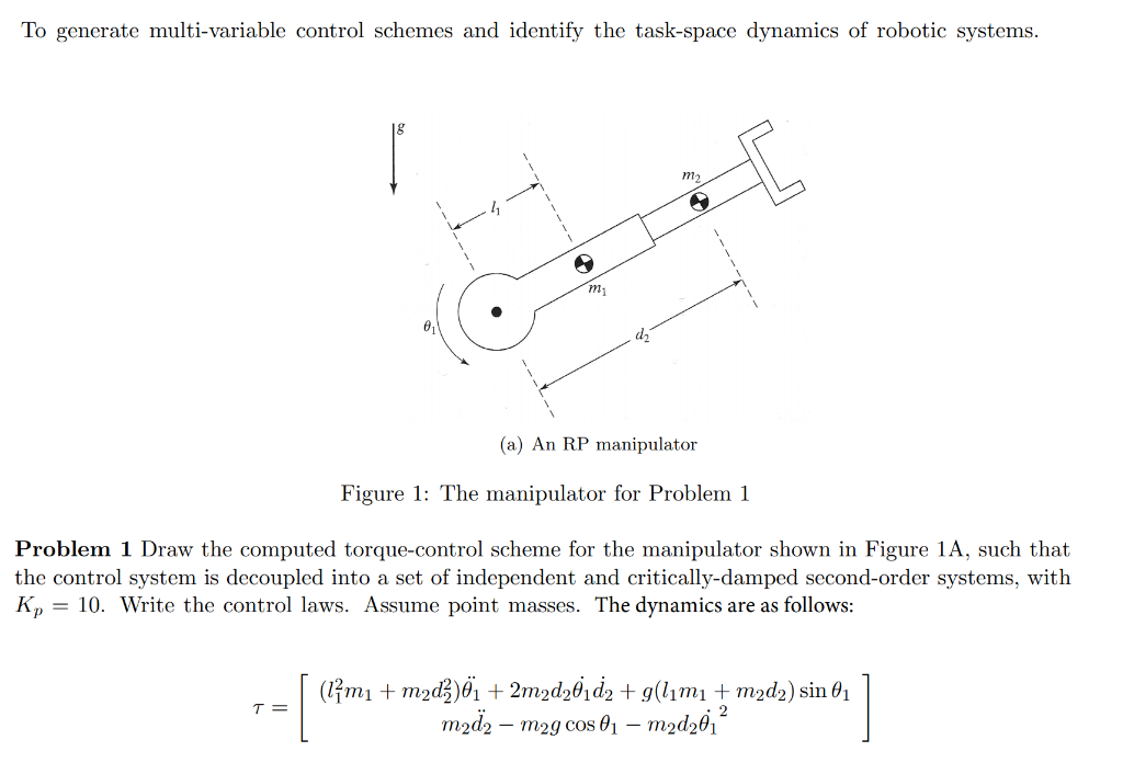 To generate multi-variable control schemes and | Chegg.com