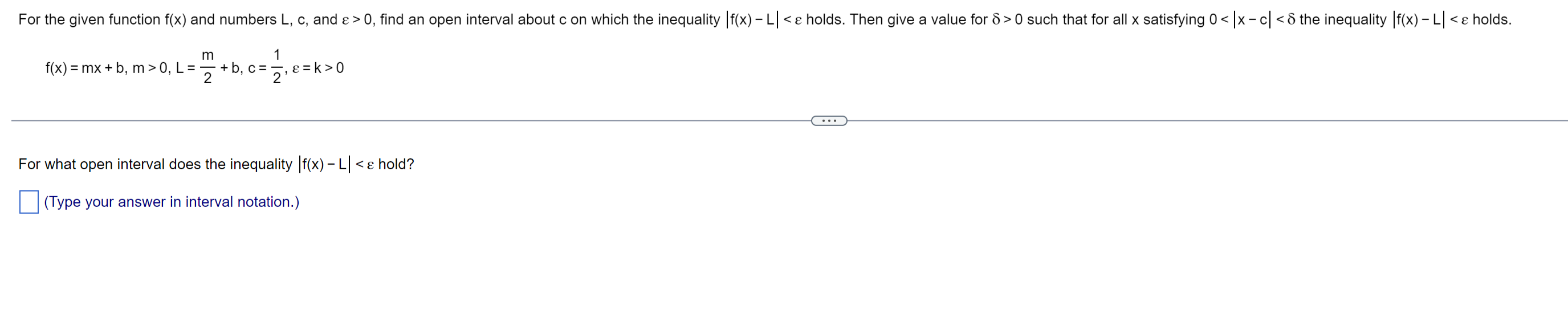 Solved For the given function f(x) and numbers L, c, and > | Chegg.com