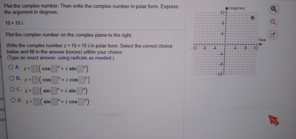 Solved Plot the complex number. Then write the complex | Chegg.com