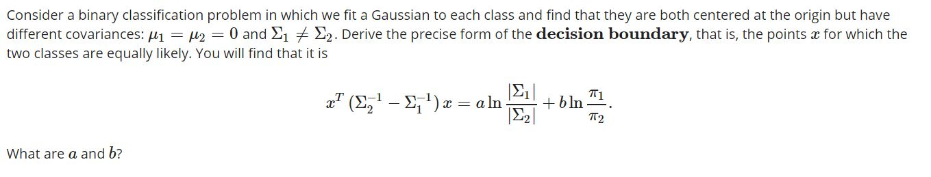 Consider A Binary Classification Problem In Which We