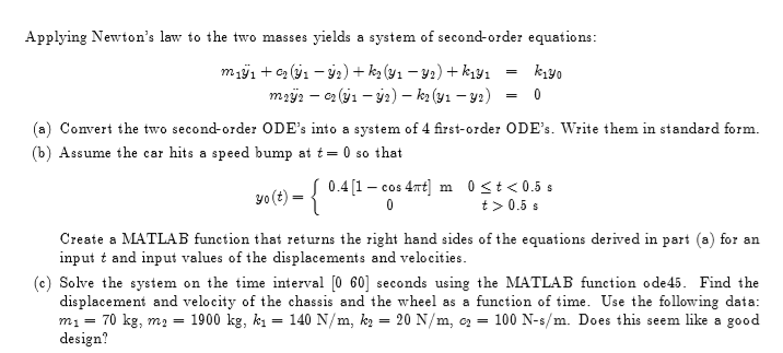 3. A car and its suspension system traveling over a | Chegg.com