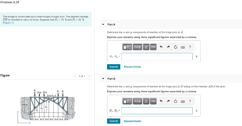 Solved Problem 5.35 The bridge is constructed as a | Chegg.com