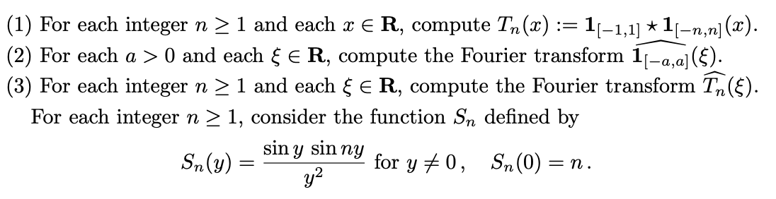 Solved (1) For each integer n> 1 and each x ER, compute Tn | Chegg.com