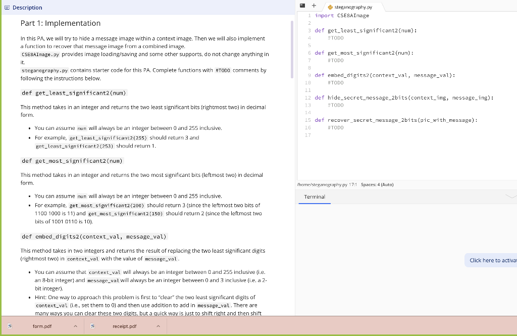 Solved E Description Part 1: Implementation F + | Chegg.com