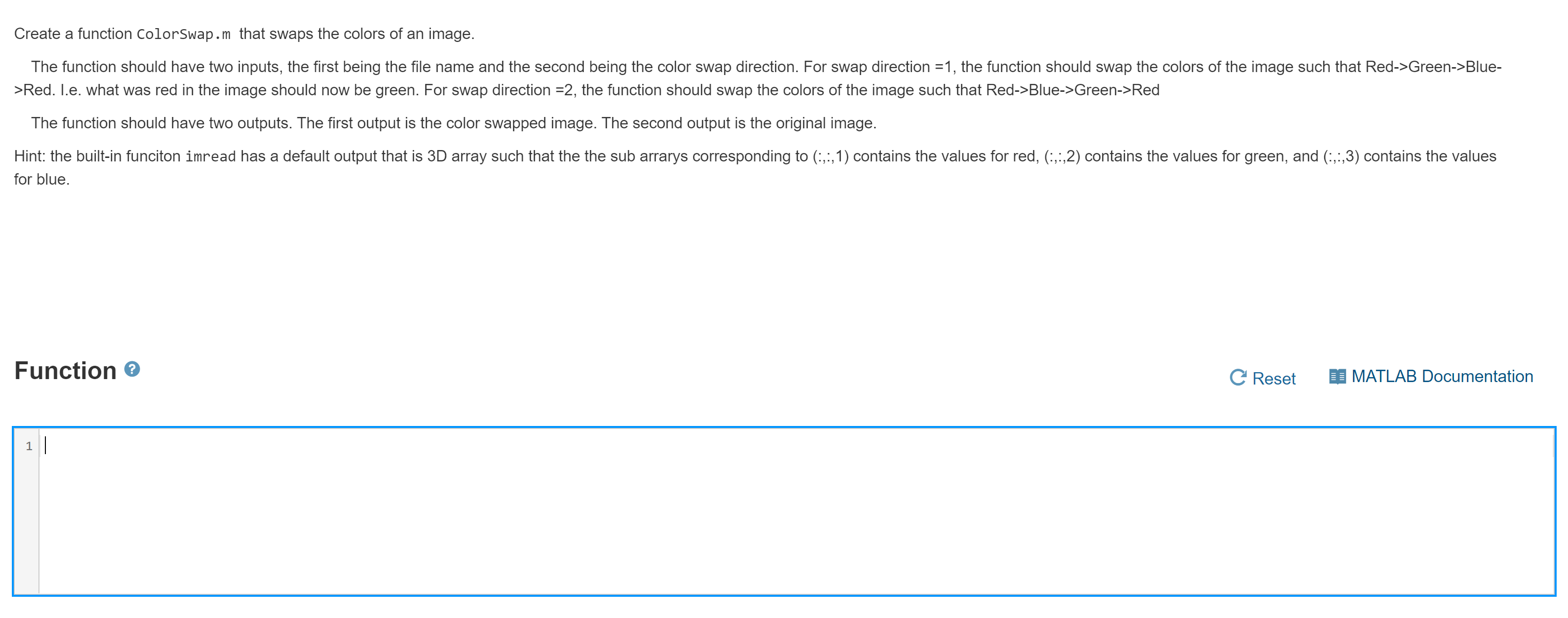 Solved Create a function Colorswap.m that swaps the colors | Chegg.com