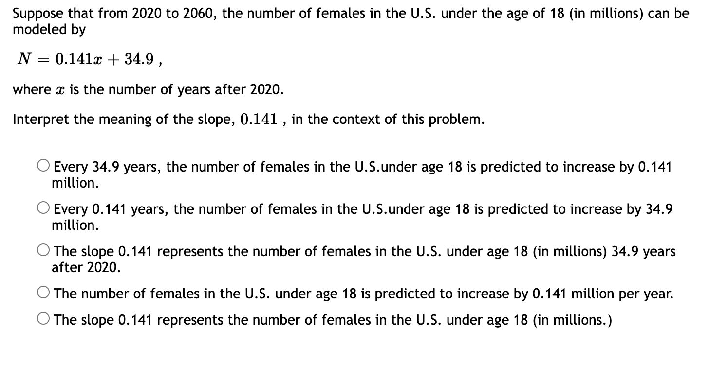 Solved Suppose that from 2020 to 2060 , the number of | Chegg.com
