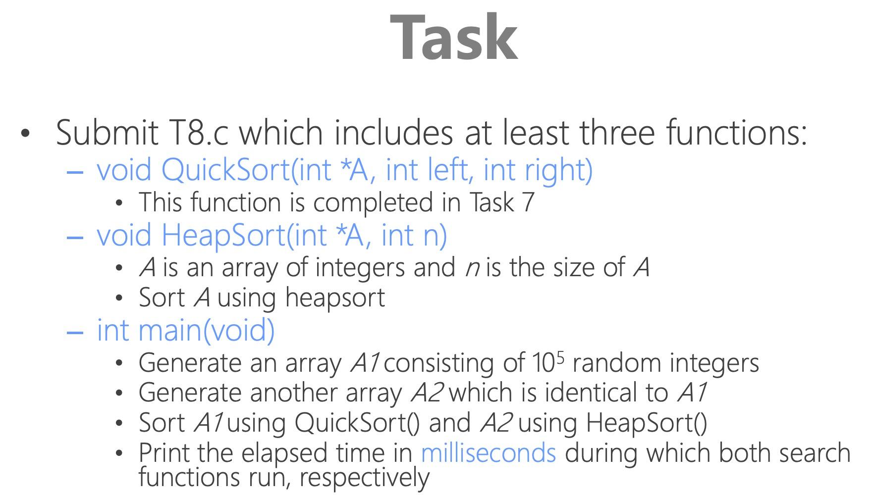 Solved Task • . Submit T8.c which includes at least three | Chegg.com