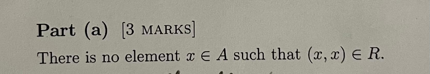 Solved Suppose that R is a relation on set A (where ∣A∣≥2 ) | Chegg.com