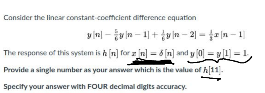 Solved Consider the linear constant-coefficient difference | Chegg.com
