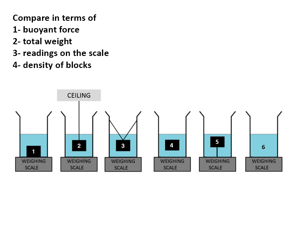 Solved Compare in terms of 1- buoyant force 2- total weight | Chegg.com