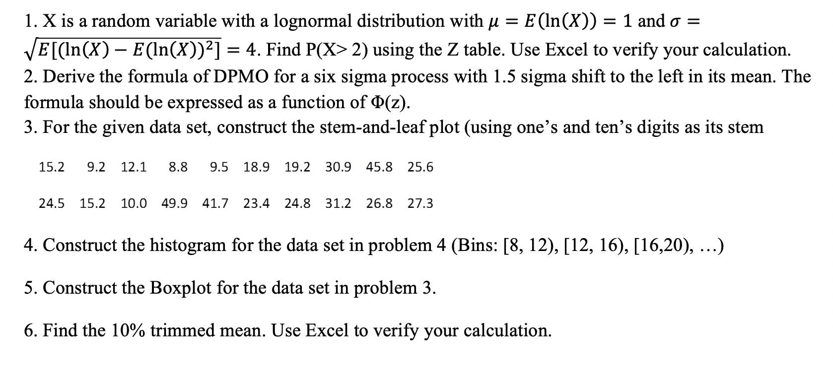 Solved 1 X Is A Random Variable With A Lognormal