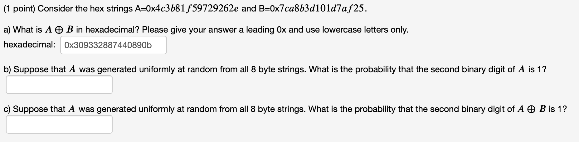 Solved 1 point consider The Hex Strings