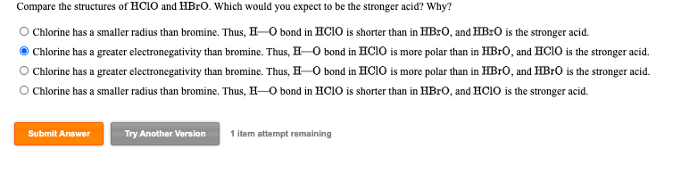 Solved Compare the structures of HCIO and HBrO. Which would | Chegg.com