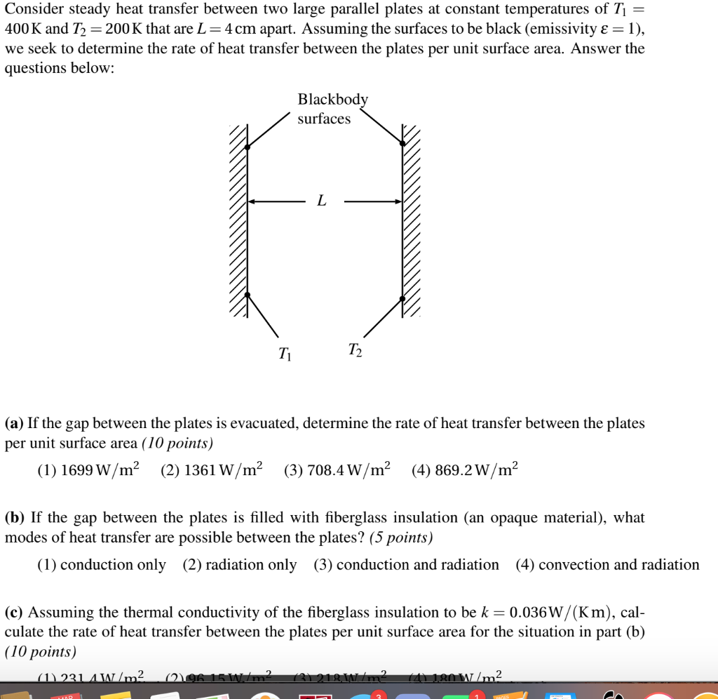 Solved Consider steady heat transfer between two large | Chegg.com