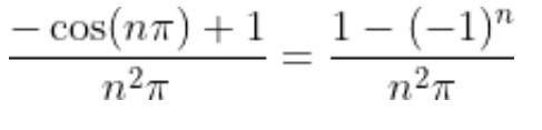 Solved n2π−cos(nπ)+1=n2π1−(−1)n | Chegg.com