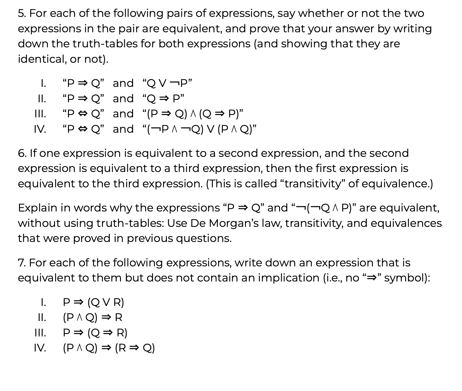 Solved For each of the following pairs of expressions, say | Chegg.com