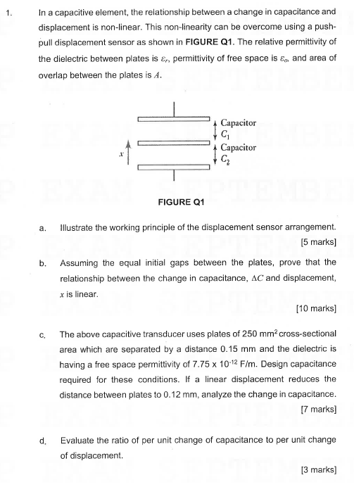 In a capacitive element, the relationship between a | Chegg.com