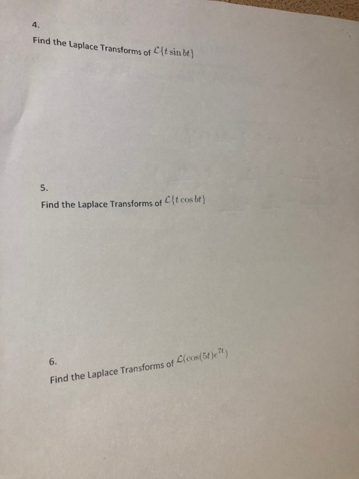 Solved 1. Find the Laplace Transforms of L(L + 5t-2) 0 1 2 4 | Chegg.com