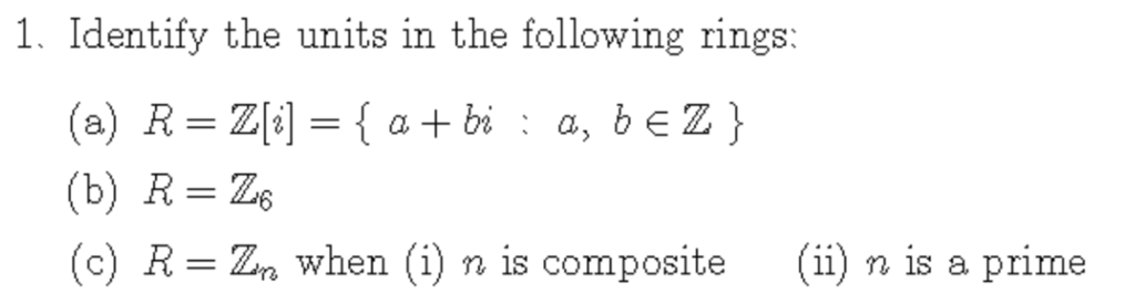 Solved 1. Identify the units in the following rings: (a) | Chegg.com