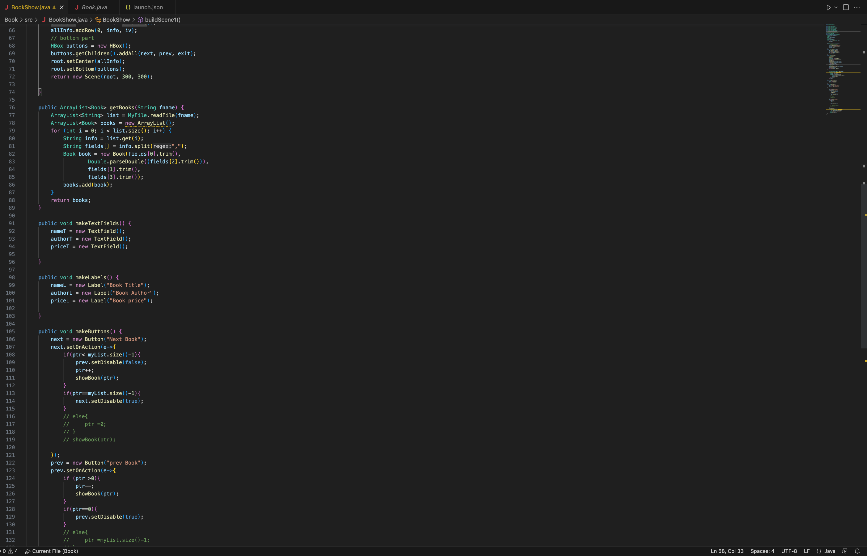 Solved 1. Read the information of Book using MyFile's | Chegg.com