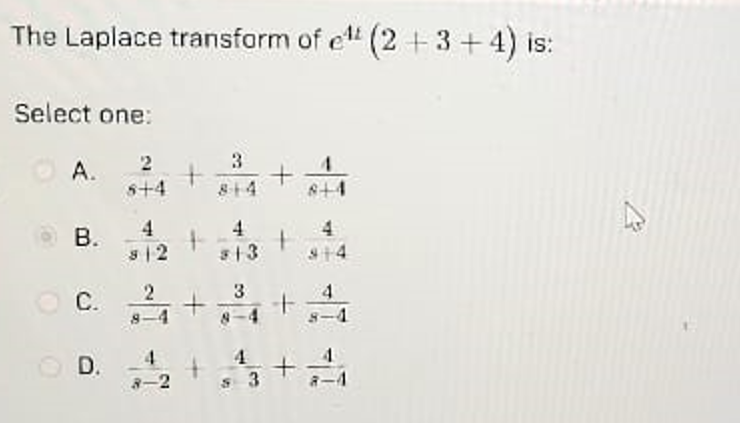 High Quality SOLUTION code class="asciimath">The Laplace transform of ...