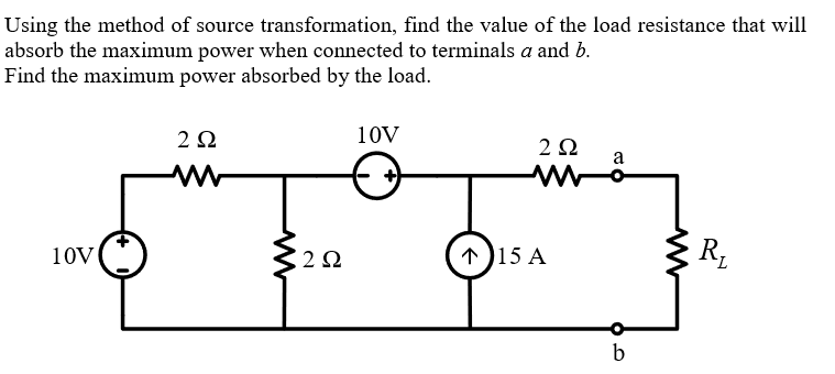 Solved Using the method of source transformation, find the | Chegg.com