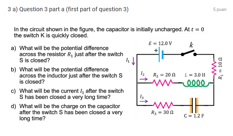 Solved 3 a) Question 3 part a (first part of question 3) In | Chegg.com