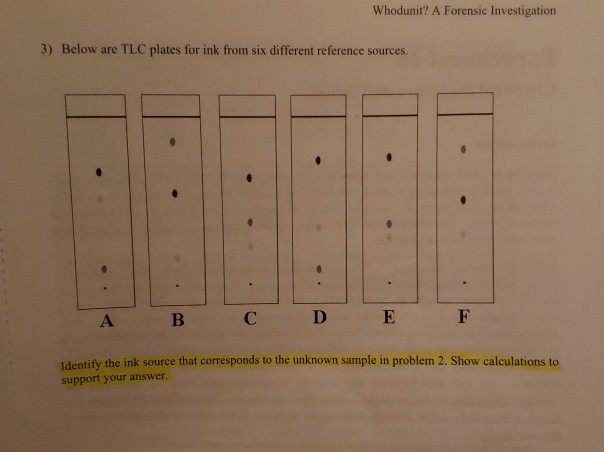 Solved Whodunit? A Forensic Investigation 3) Below are TLC | Chegg.com
