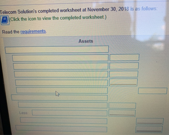 Solved 6/14/2019 Telecom Solution Worksheet November 30, | Chegg.com
