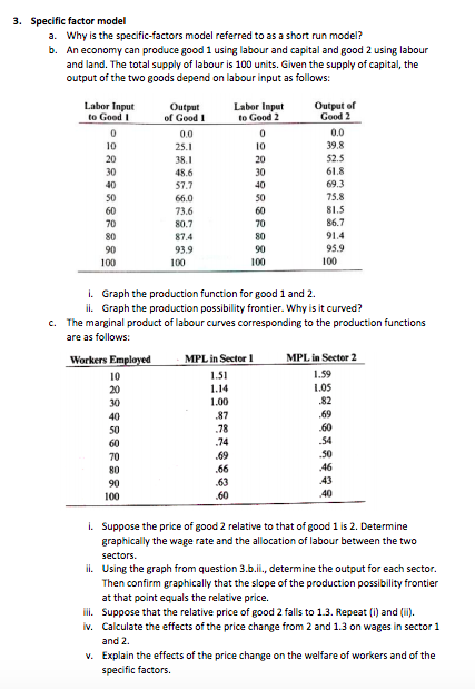 Solved 3. Specific factor model a. Why is the | Chegg.com