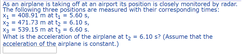 Solved As an airplane is taking off at an airport its | Chegg.com