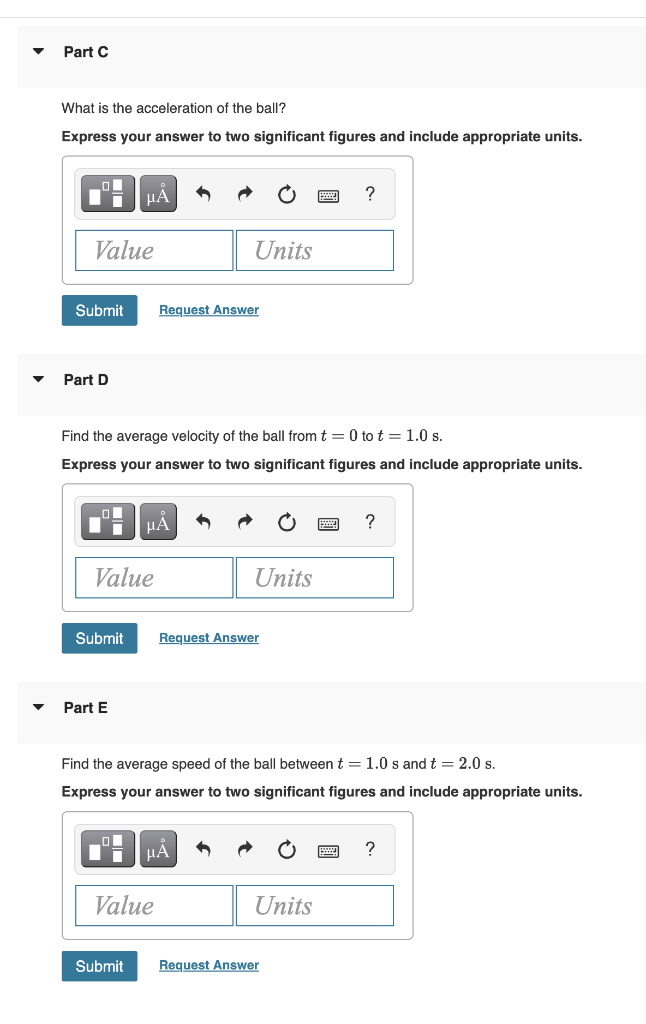 Solved The position of a ball as a function of time is given | Chegg.com