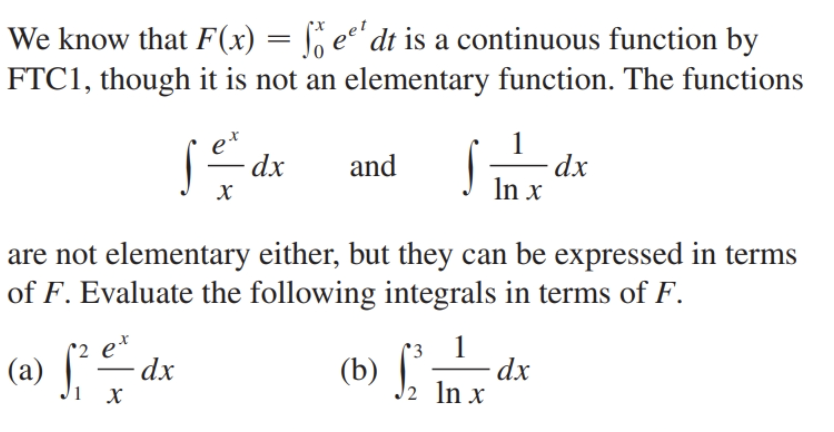 Solved We know that F(x)=∫0xeetdt is a continuous function | Chegg.com