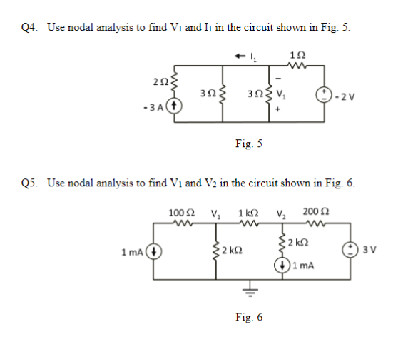 Solved Q4. Use nodal analysis to find V1 and I1 in the | Chegg.com