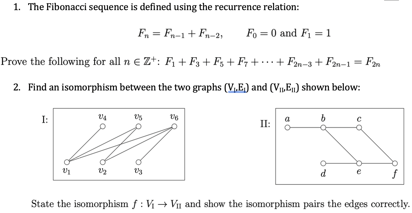 Solved 1. The Fibonacci sequence is defined using the | Chegg.com