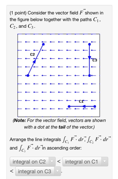 Solved (1 point) Consider the vector field F shown in the | Chegg.com