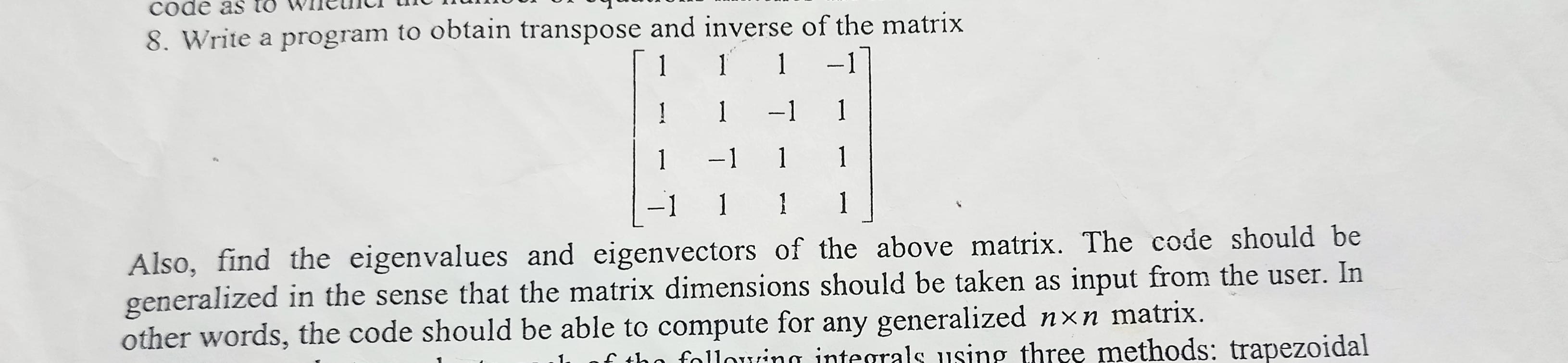 Solved Solve normally if you can't generalize it. Find | Chegg.com